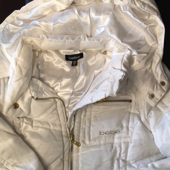 bebe | Jackets & Coats | Bebe White Long Puffer Size M | Poshmark